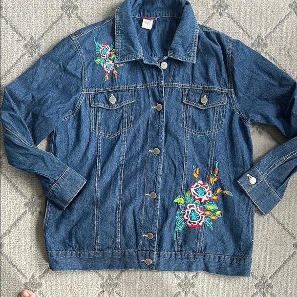 Tudor | Jackets & Coats | Tudor Court Blue Jean Jacket With Floral ...